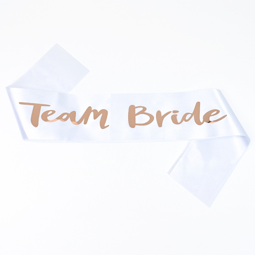 סרט גוף team bride רוז גולד לבן | בלוני ריינבו