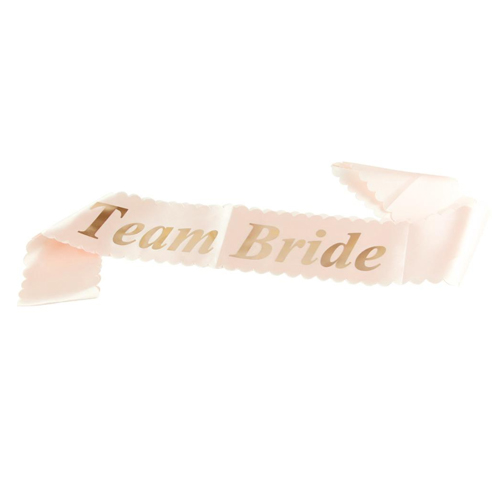 סרט גוף team bride ורוד עם כיתוב ברוז גולד | בלוני ריינבו